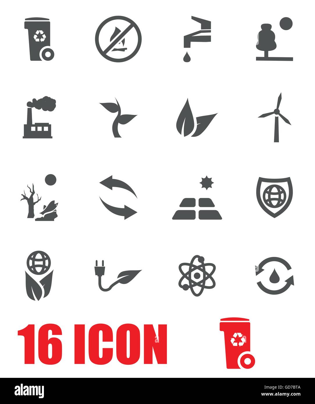 Vector grey eco icon set Stock Vector Image & Art - Alamy