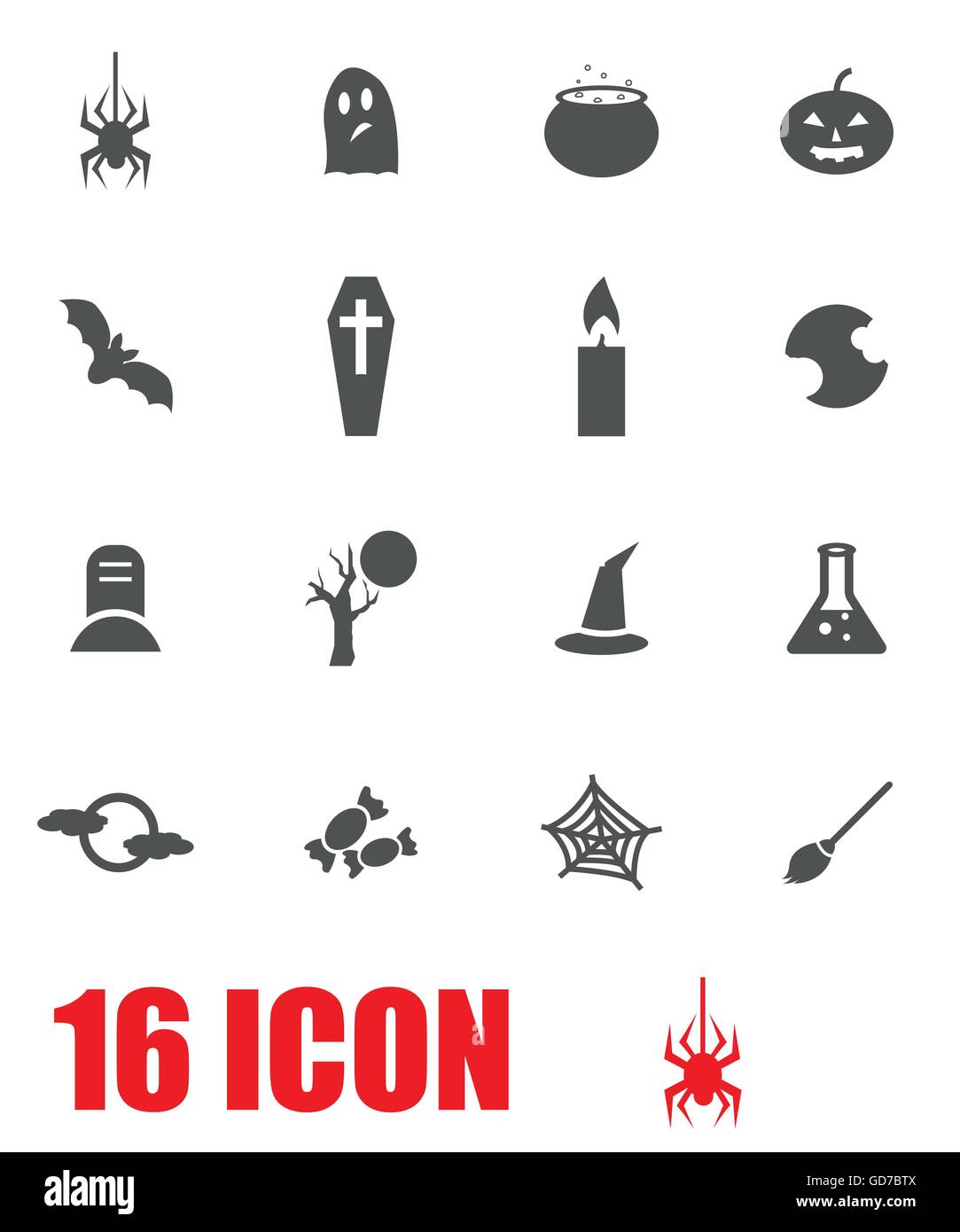 Vector grey halloween icon set Stock Vector Image & Art - Alamy
