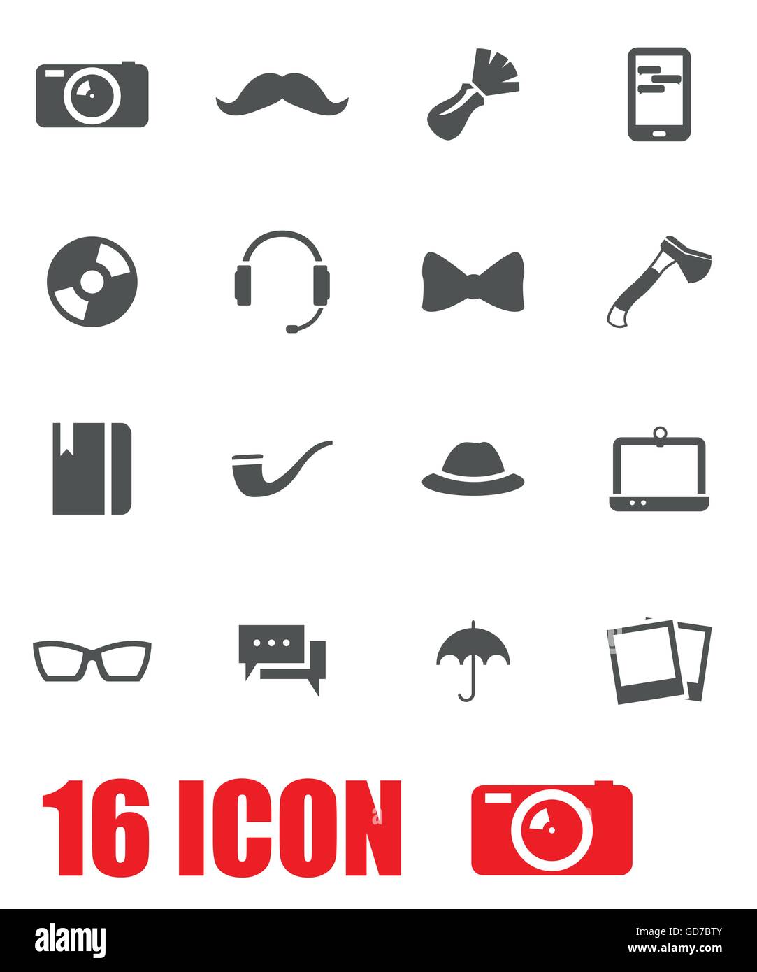 Vector grey hipster icon set Stock Vector Image & Art - Alamy