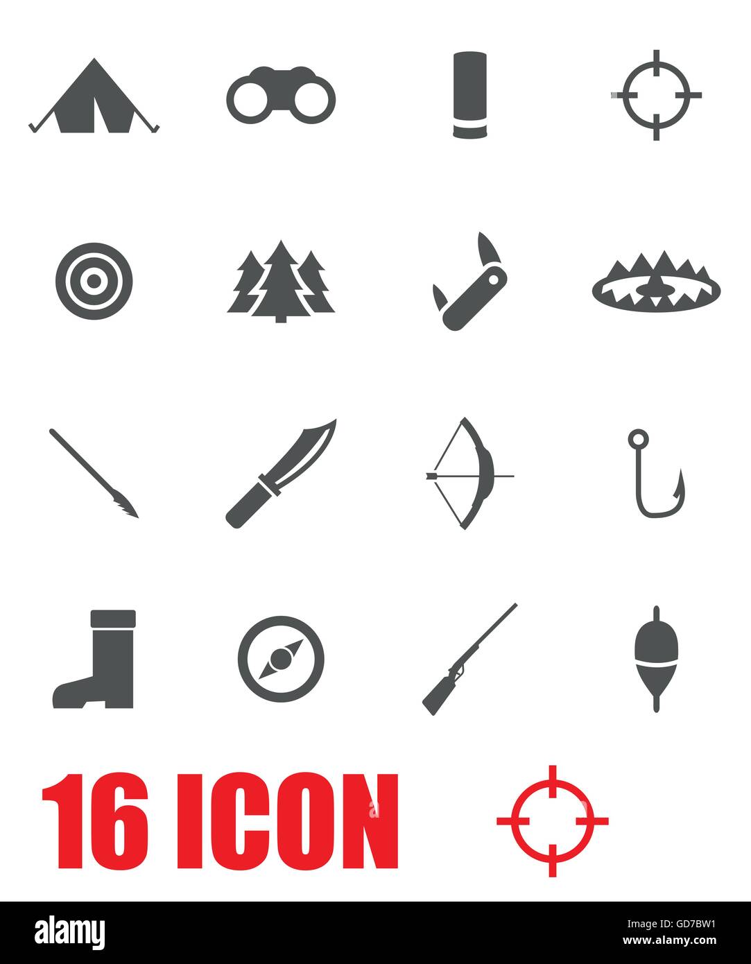 Vector grey hunting icon set Stock Vector Image & Art - Alamy