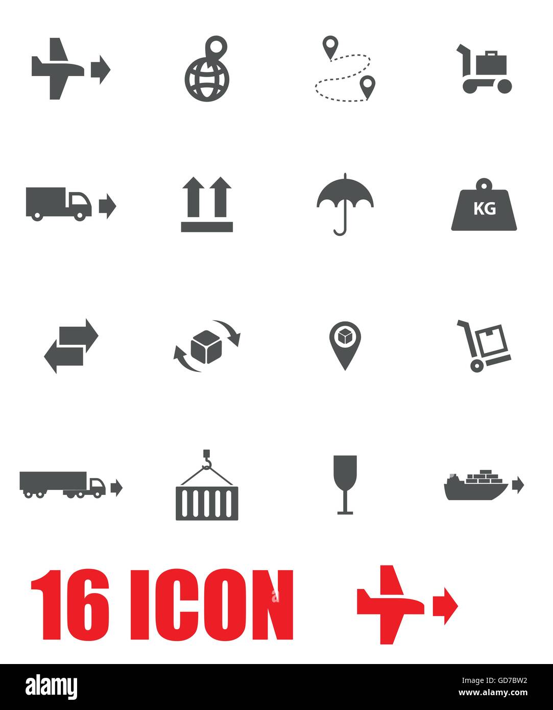 Vector grey logistic icon set Stock Vector Image & Art - Alamy