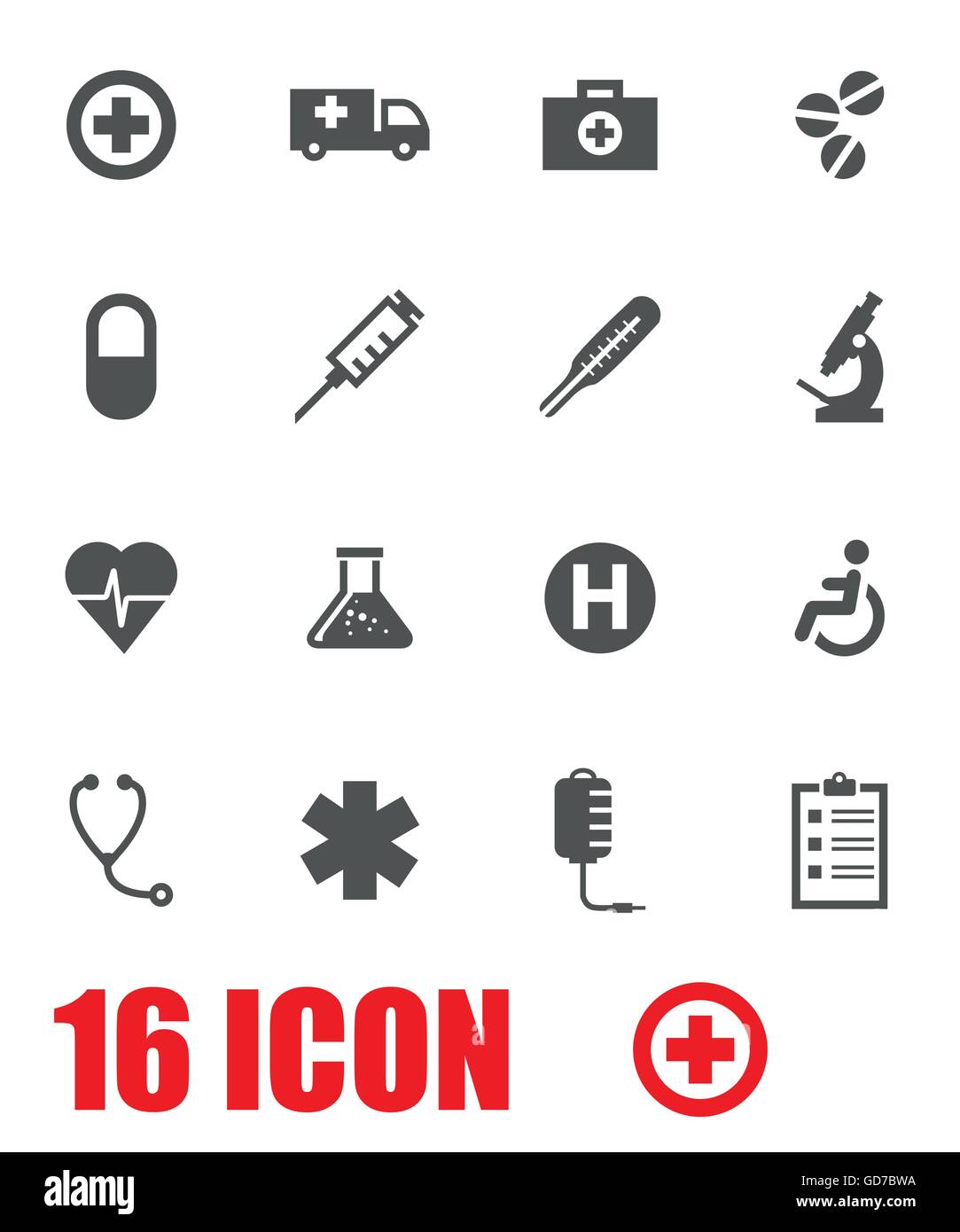 Vector grey medical icon set Stock Vector Image & Art - Alamy