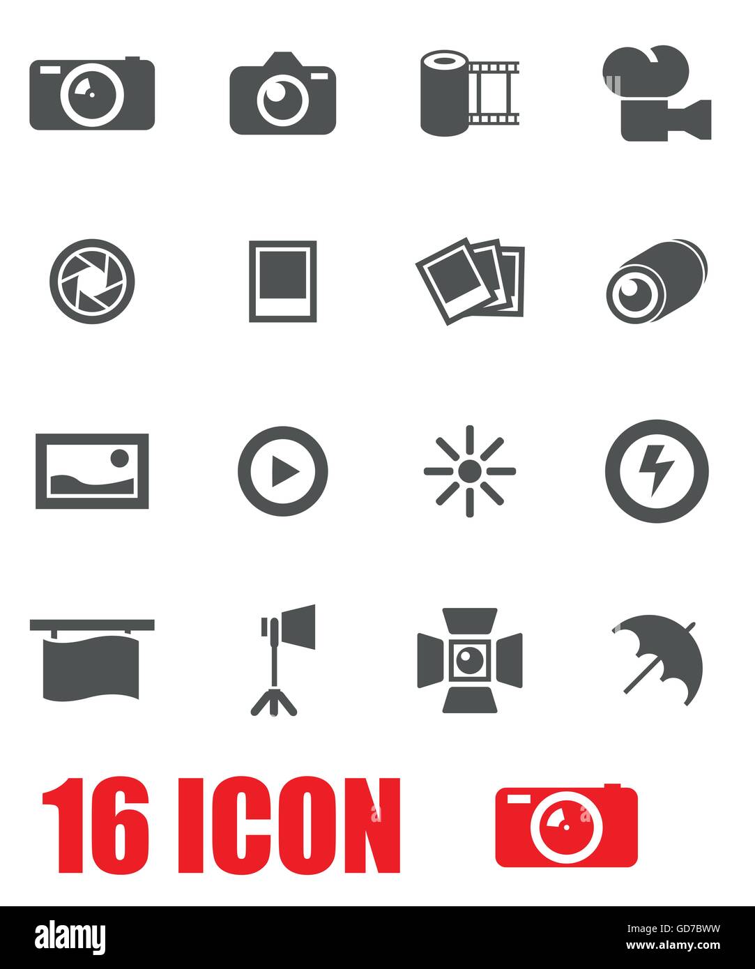 Vector grey photo icon set Stock Vector Image & Art - Alamy