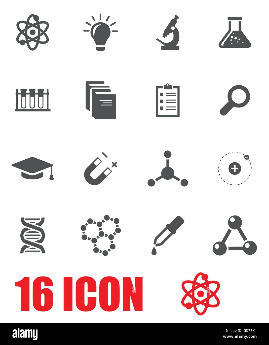 Vector grey science icon set Stock Vector Image & Art - Alamy