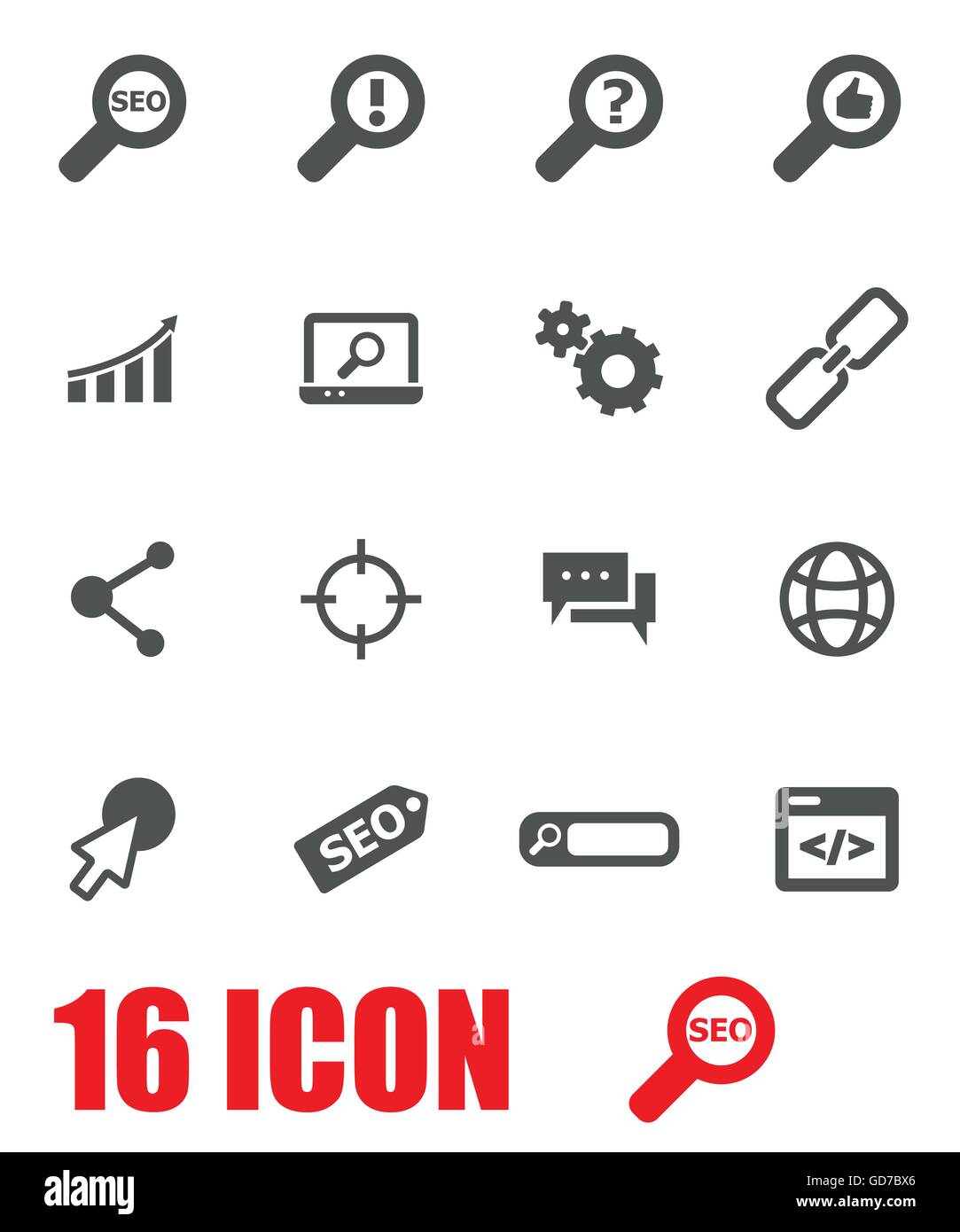 Vector grey seo icon set Stock Vector Image & Art - Alamy
