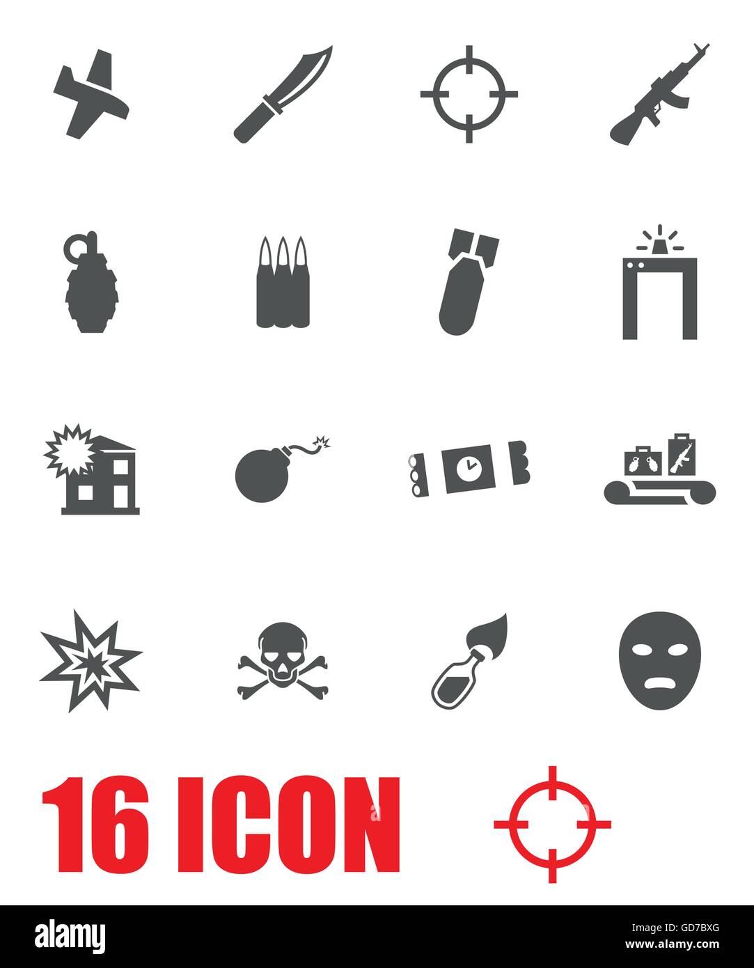 Vector grey terrorism icon set Stock Vector Image & Art - Alamy