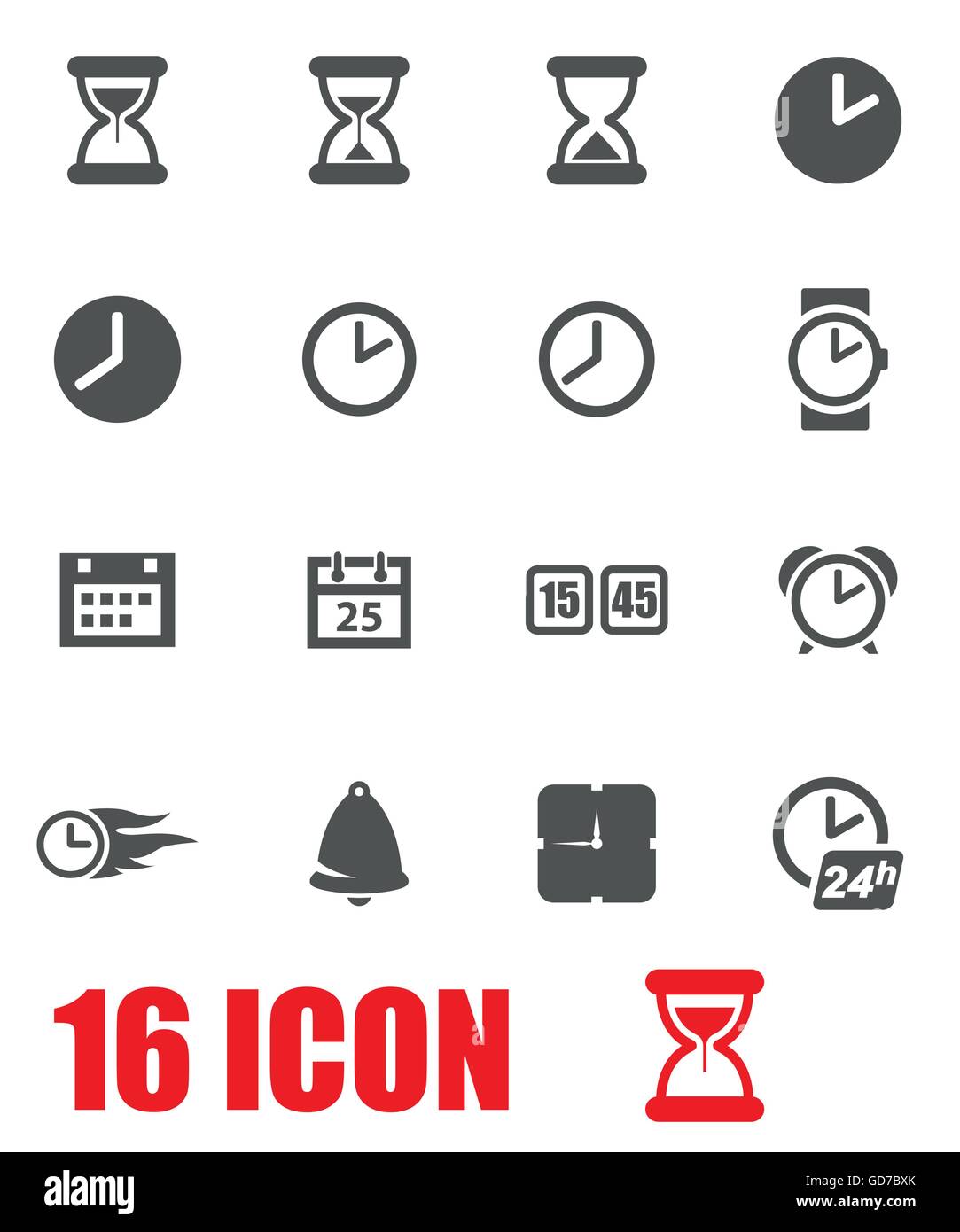 Vector grey time icon set Stock Vector Image & Art - Alamy