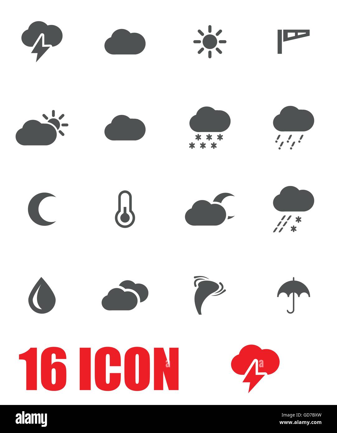 Vector grey weather icon set Stock Vector Image & Art - Alamy