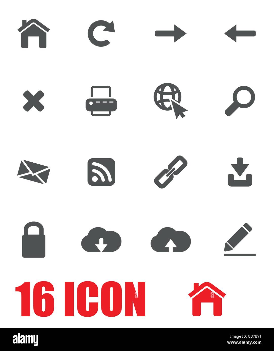 Vector grey web icon set Stock Vector Image & Art - Alamy