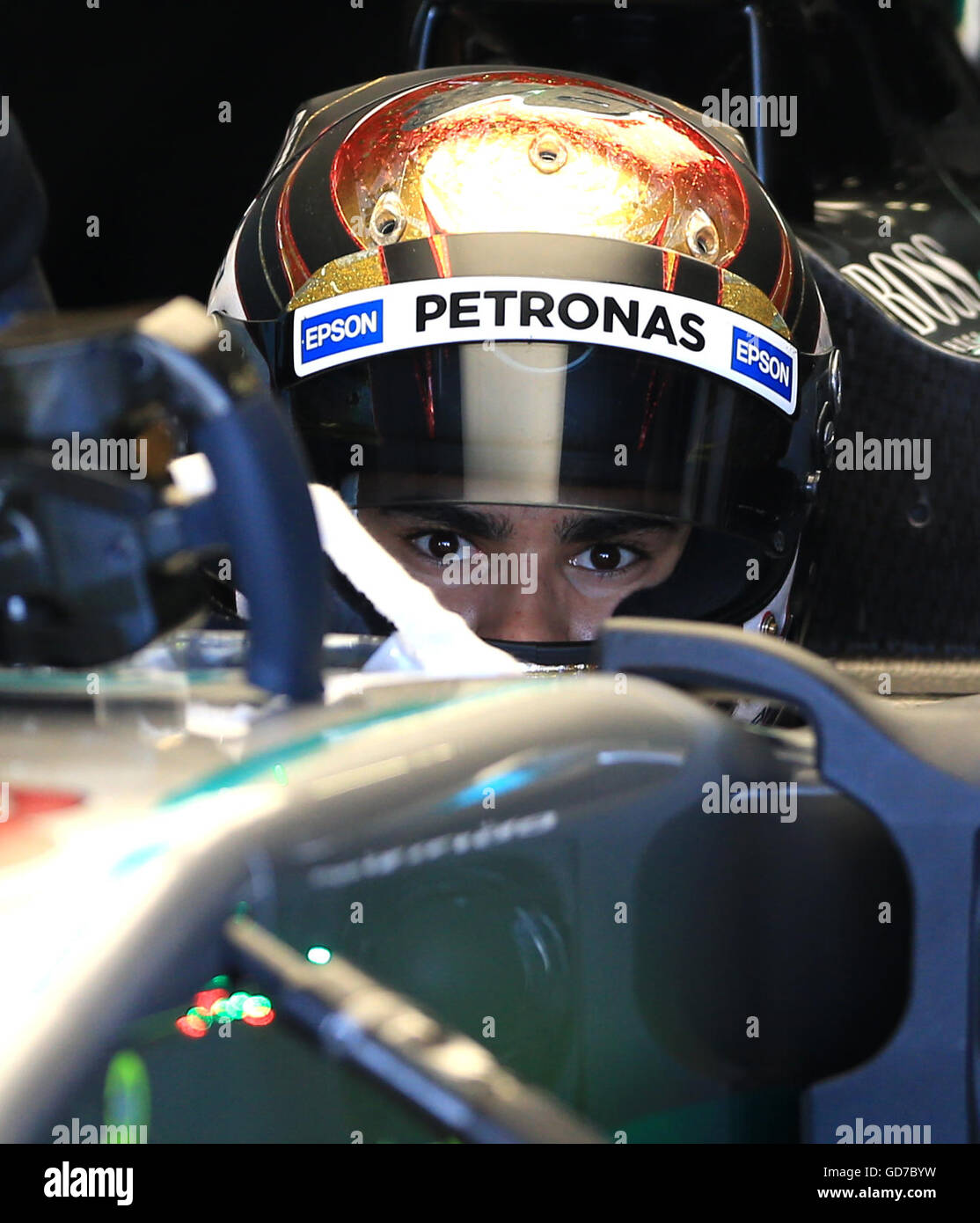 Mercedes GP's Pascal Wehrlein during mid season testing at Silverstone ...