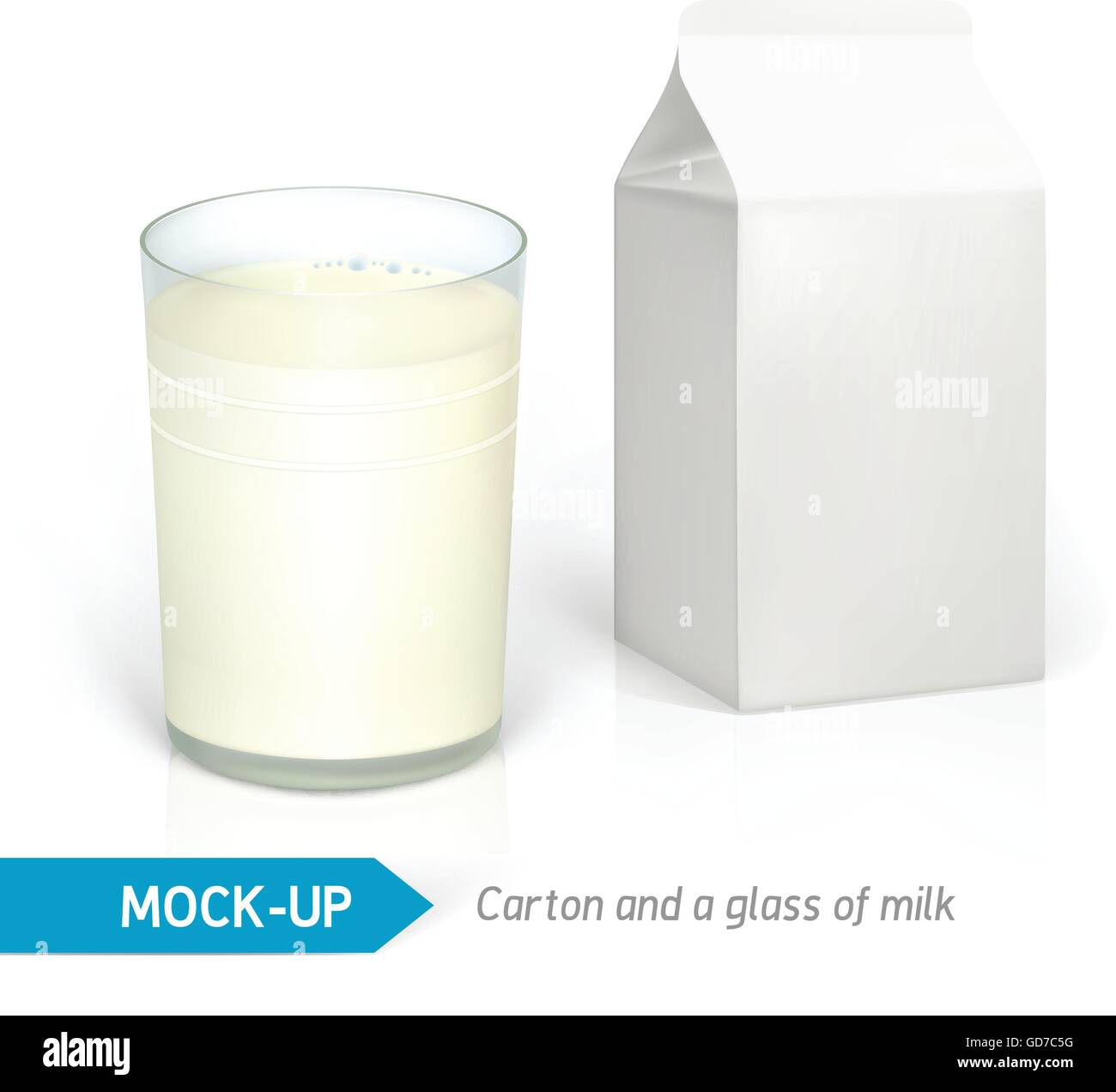 Half empty milk Stock Vector Images - Alamy