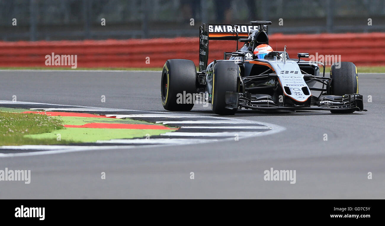 Mercedes GP's Esteban Ocon during mid season testing at Silverstone ...