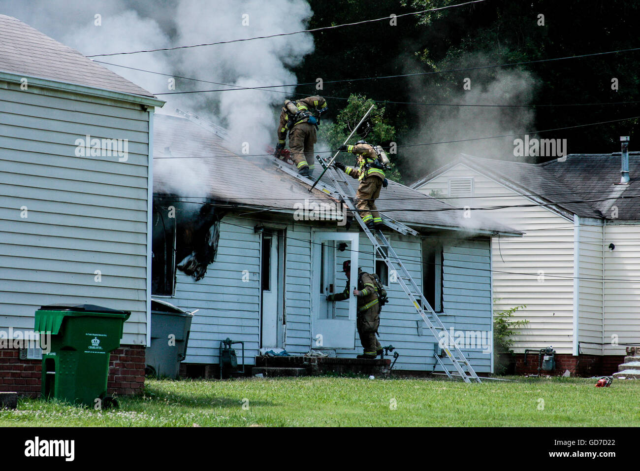 Charlotte Fire Department Responding to Fire Stock Photo - Alamy