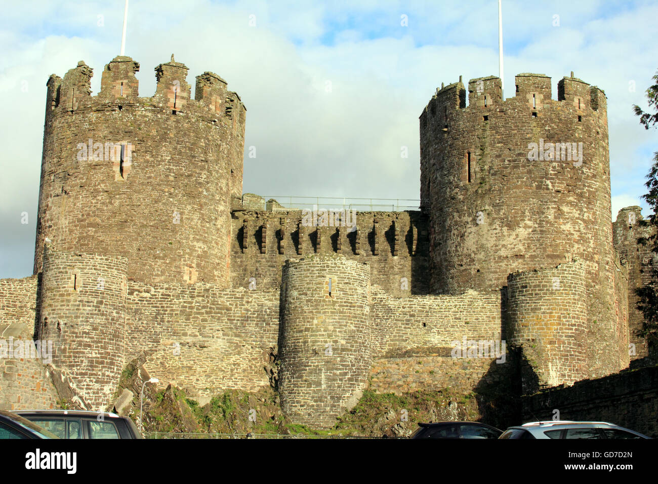 Conwy Castle medieval fortification in Conwy, on the north coast of ...