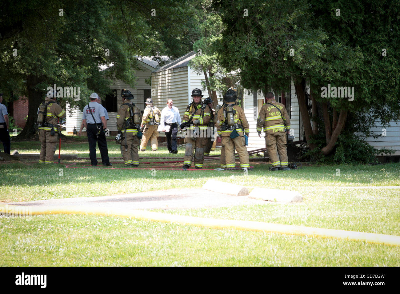 Charlotte Fire Department Responding to Fire Stock Photo - Alamy