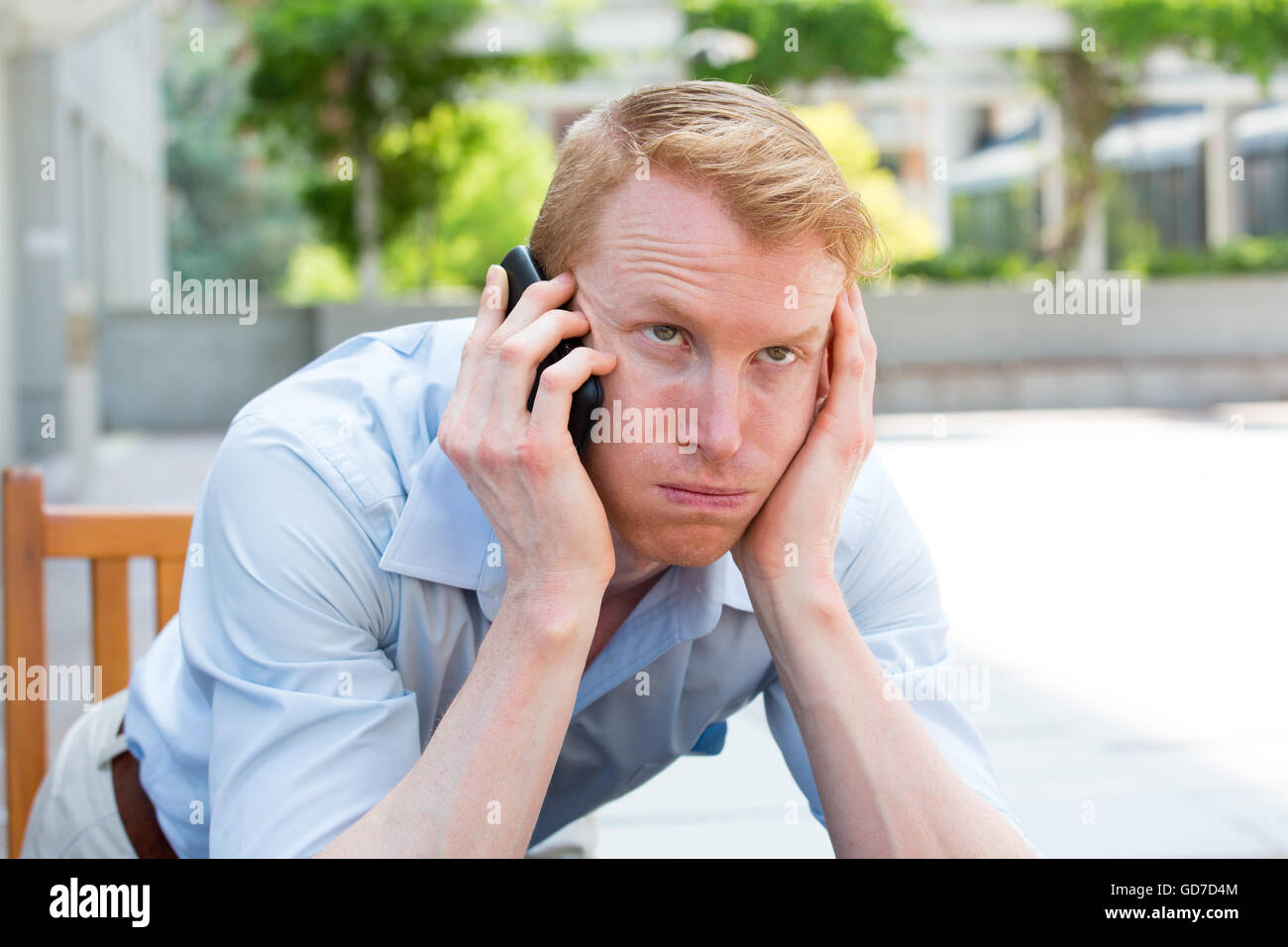 Closeup portrait, young man annoyed, frustrated, pissed off by someone ...