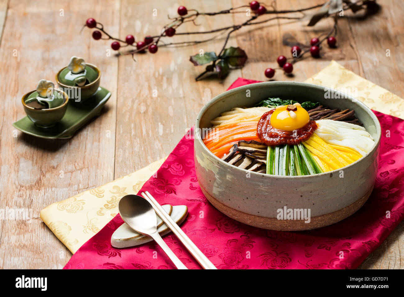 Korean bibimbap rice kimchi hi-res stock photography and images - Alamy