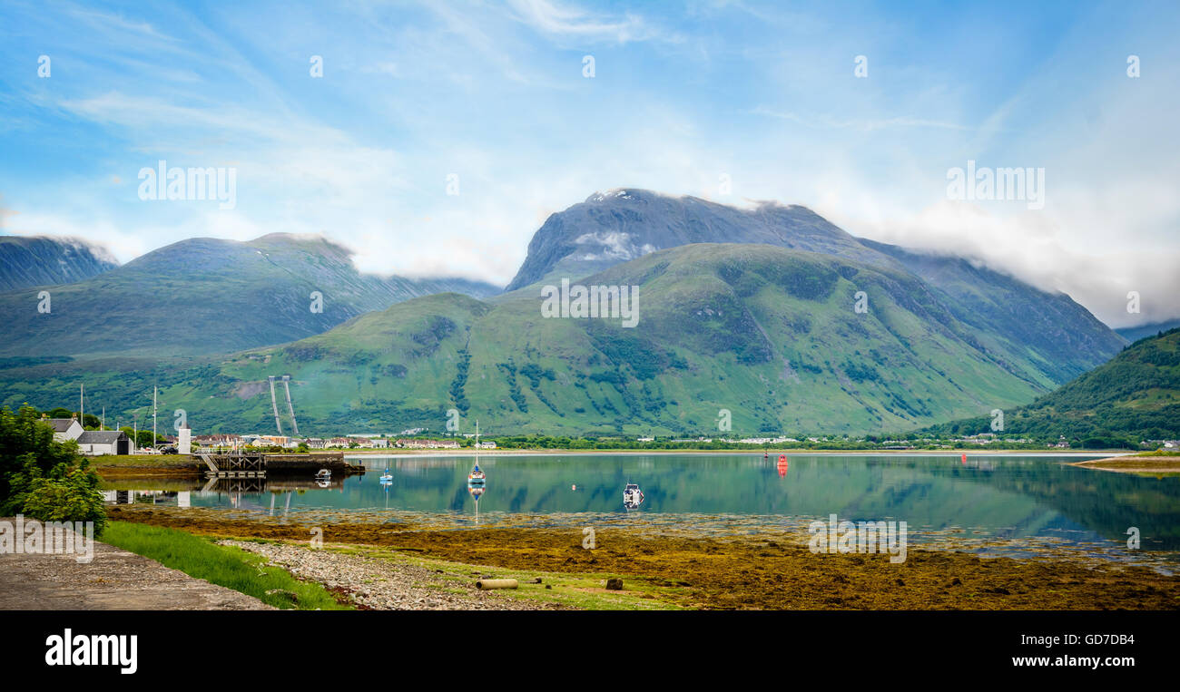 Panoramic view of Ben Nevis, the highest mountain in the British Isles ...