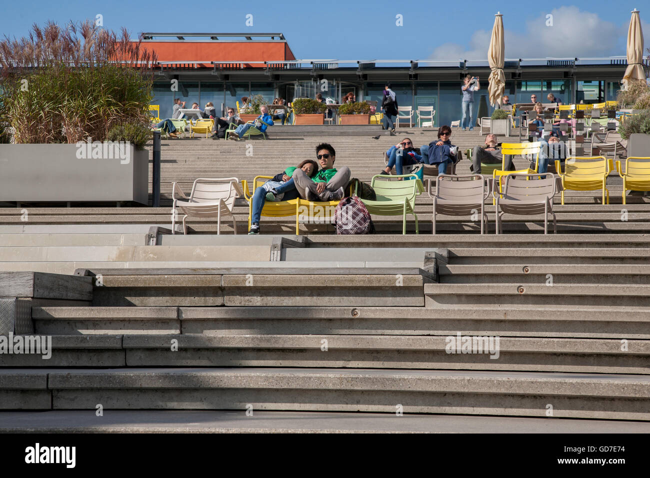 Rooftop Cafe Terrace, Nemo Science Museum; Amsterdam; Holland Stock ...