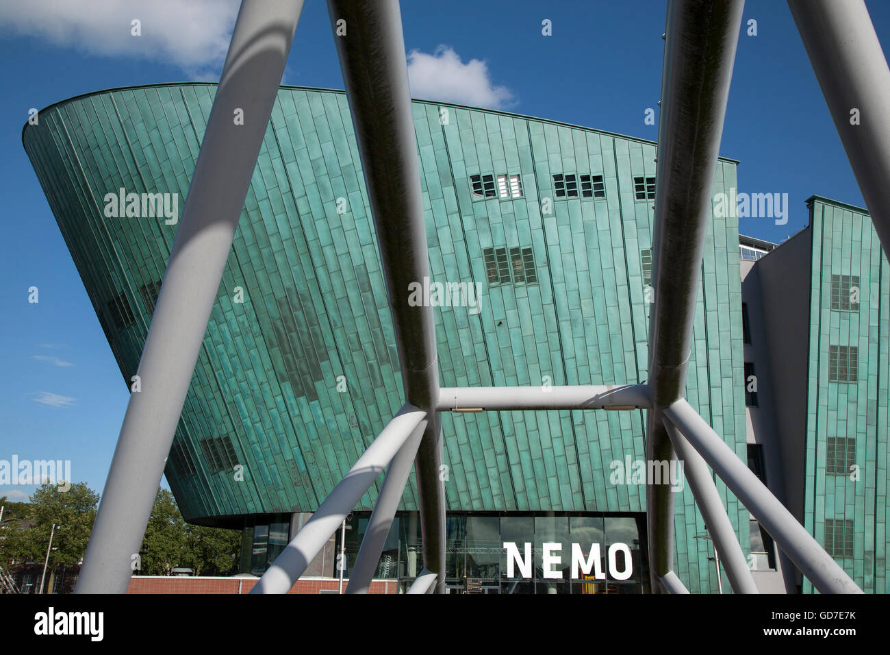 Canal Bridge to Nemo Science Museum, Amsterdam; Holland Stock Photo - Alamy