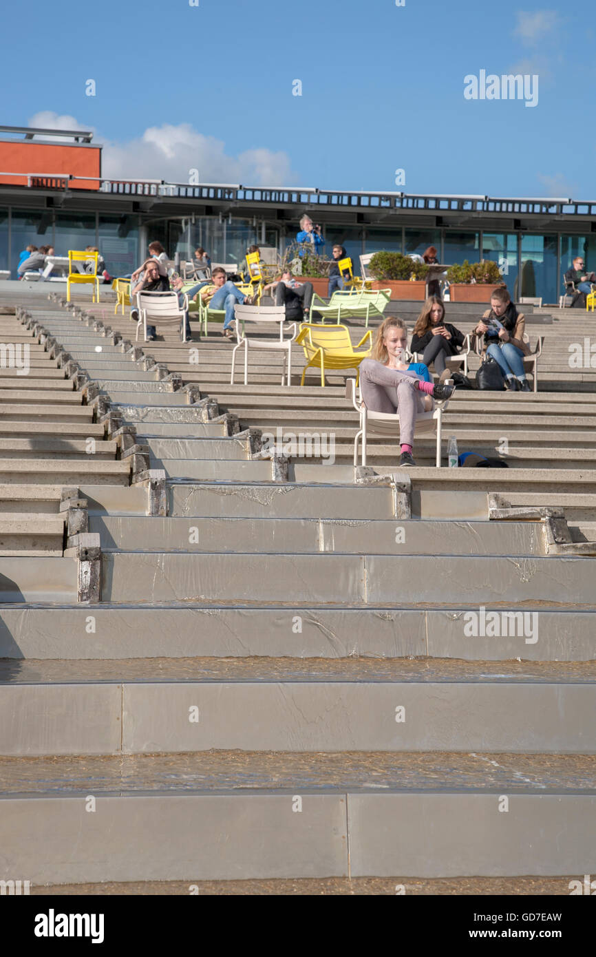 Rooftop Cafe Terrace, Nemo Science Museum; Amsterdam; Holland Stock ...