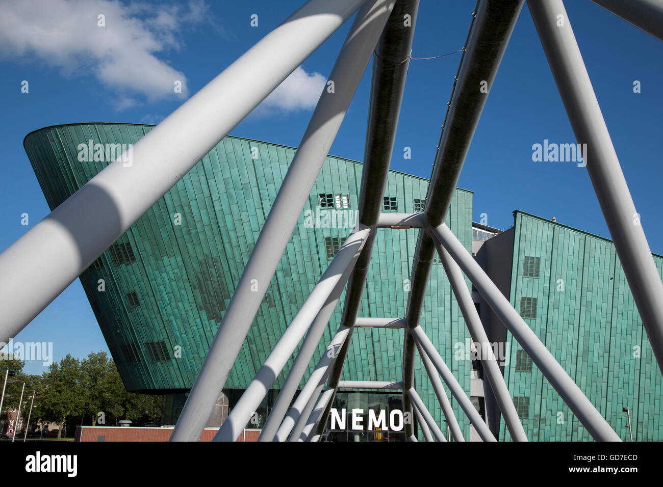 Canal Bridge to Nemo Science Museum, Amsterdam; Holland Stock Photo - Alamy