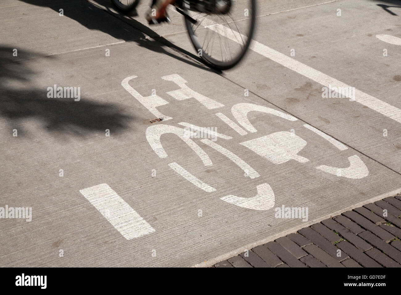 Bike Symbol and Cyclist, Den Haag - the Hague; Holland; Netherlands ...