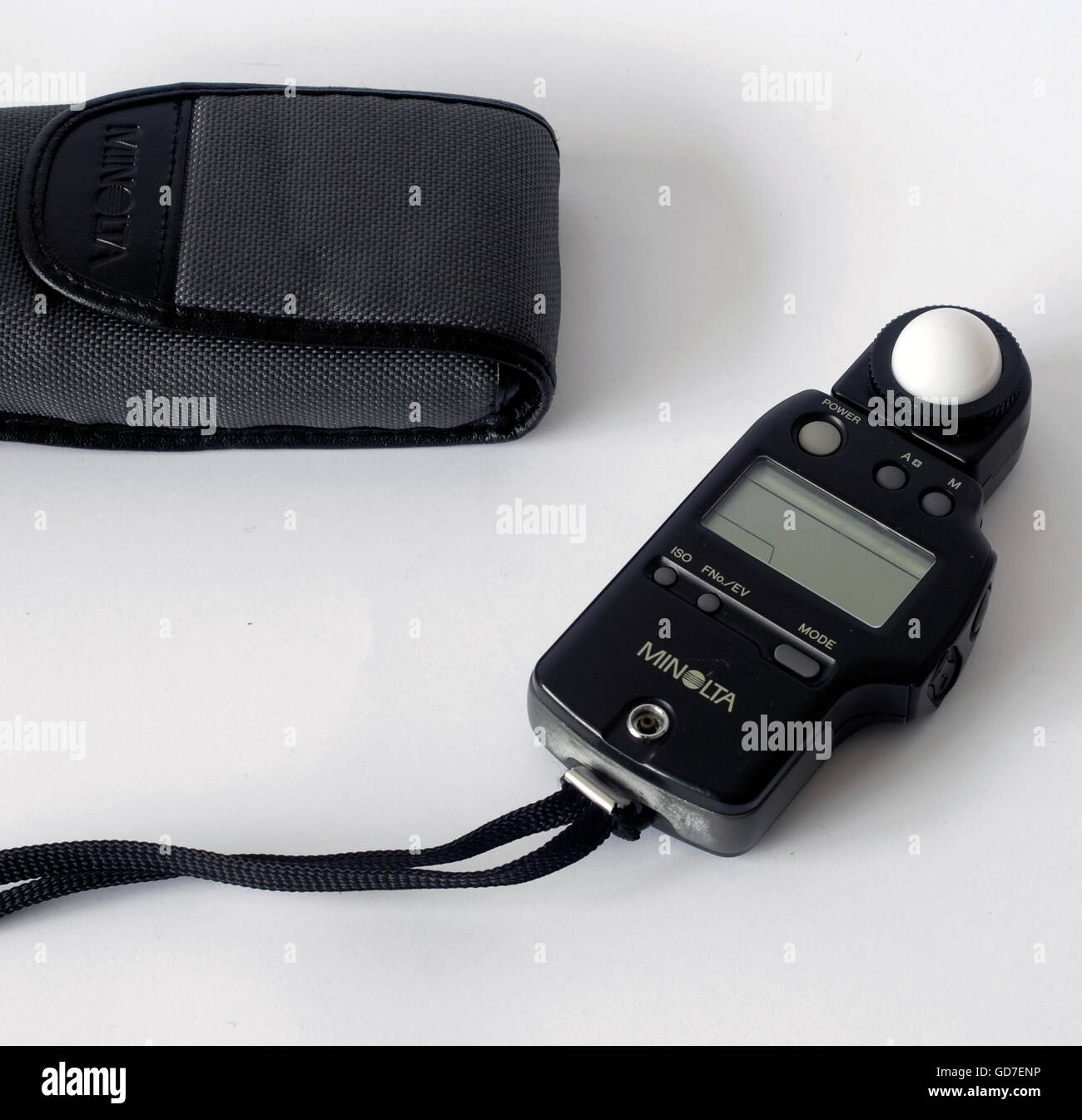 Photograph of a Minolta brand manual photometer, isolated on white ...