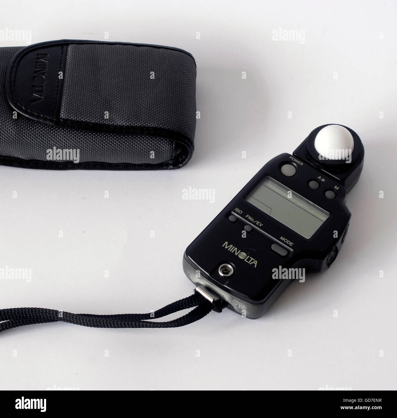 Photograph of a Minolta brand manual photometer, isolated on white ...