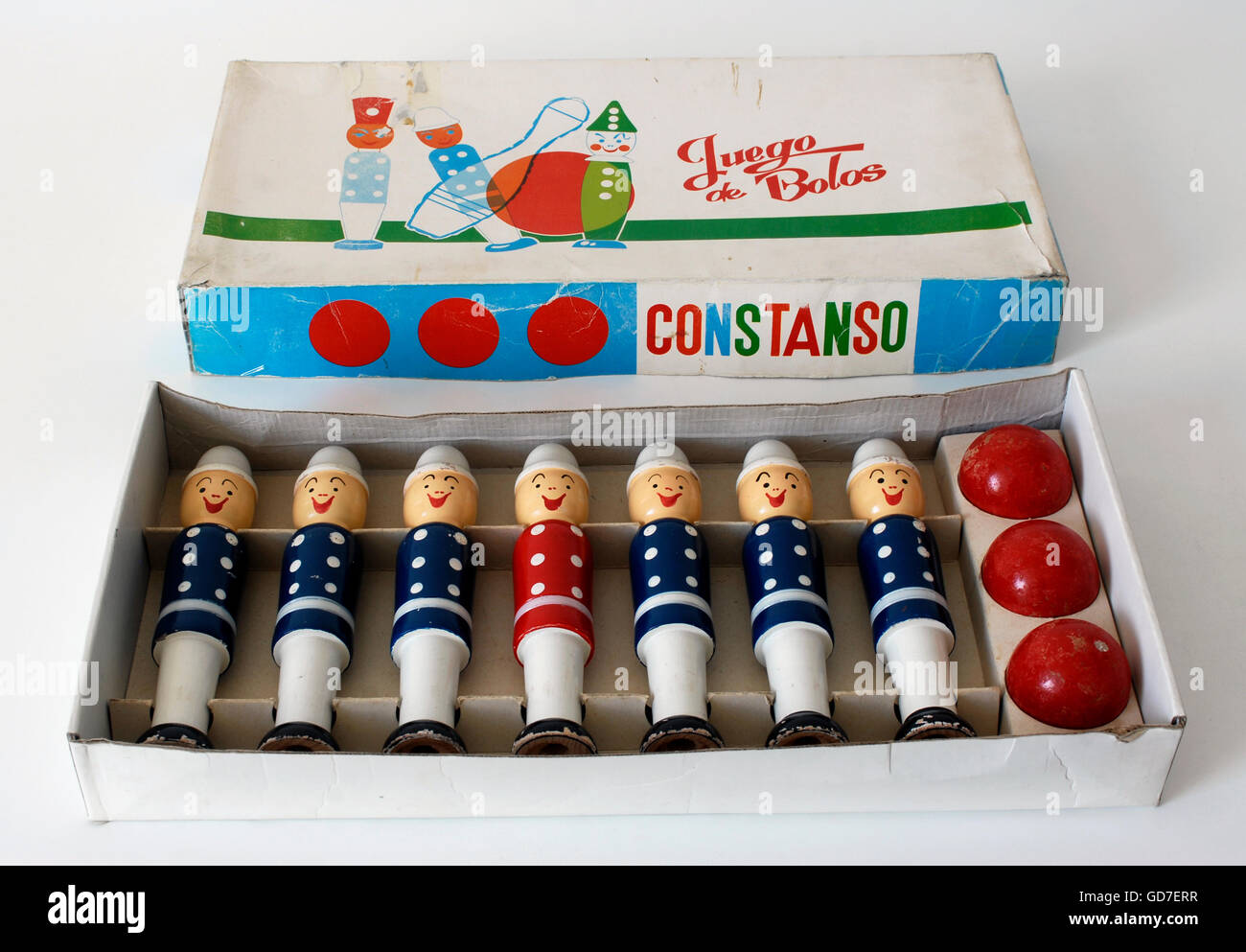 Toy, Vintage Wooden Bowling Game with Soldier Dolls Stock Photo - Alamy
