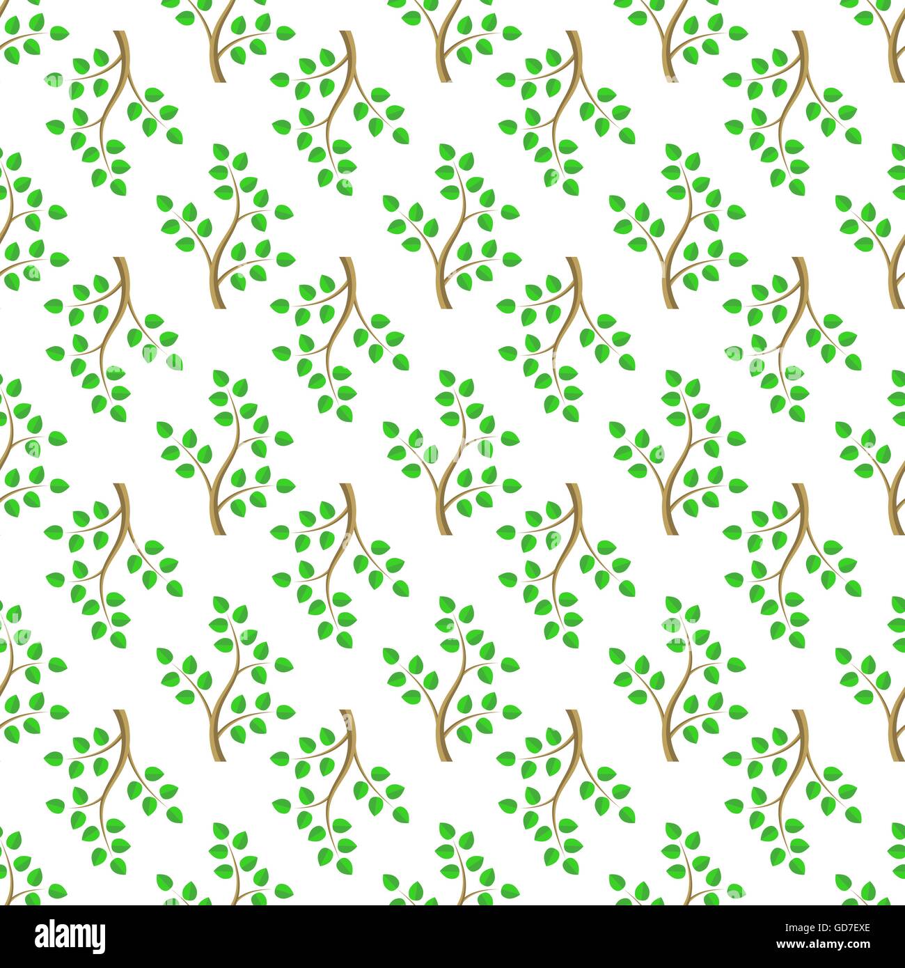 Green Cartoon Tree Leaves Seamless Background Stock Vector Image & Art ...