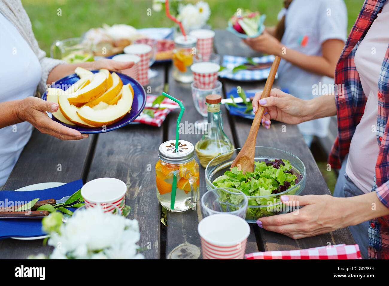 Preparing for picnic Stock Photo - Alamy