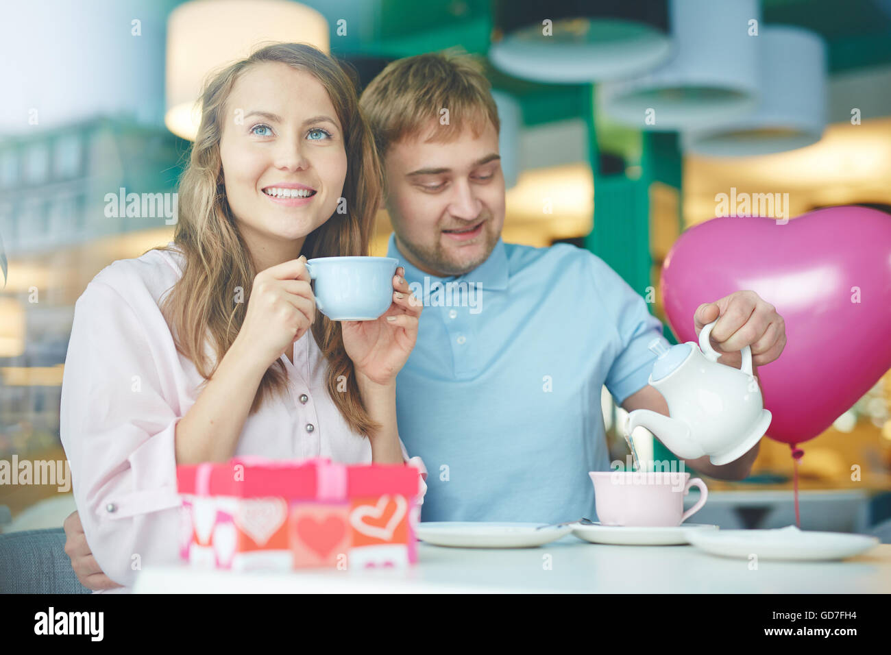 Tea in cafe Stock Photo - Alamy
