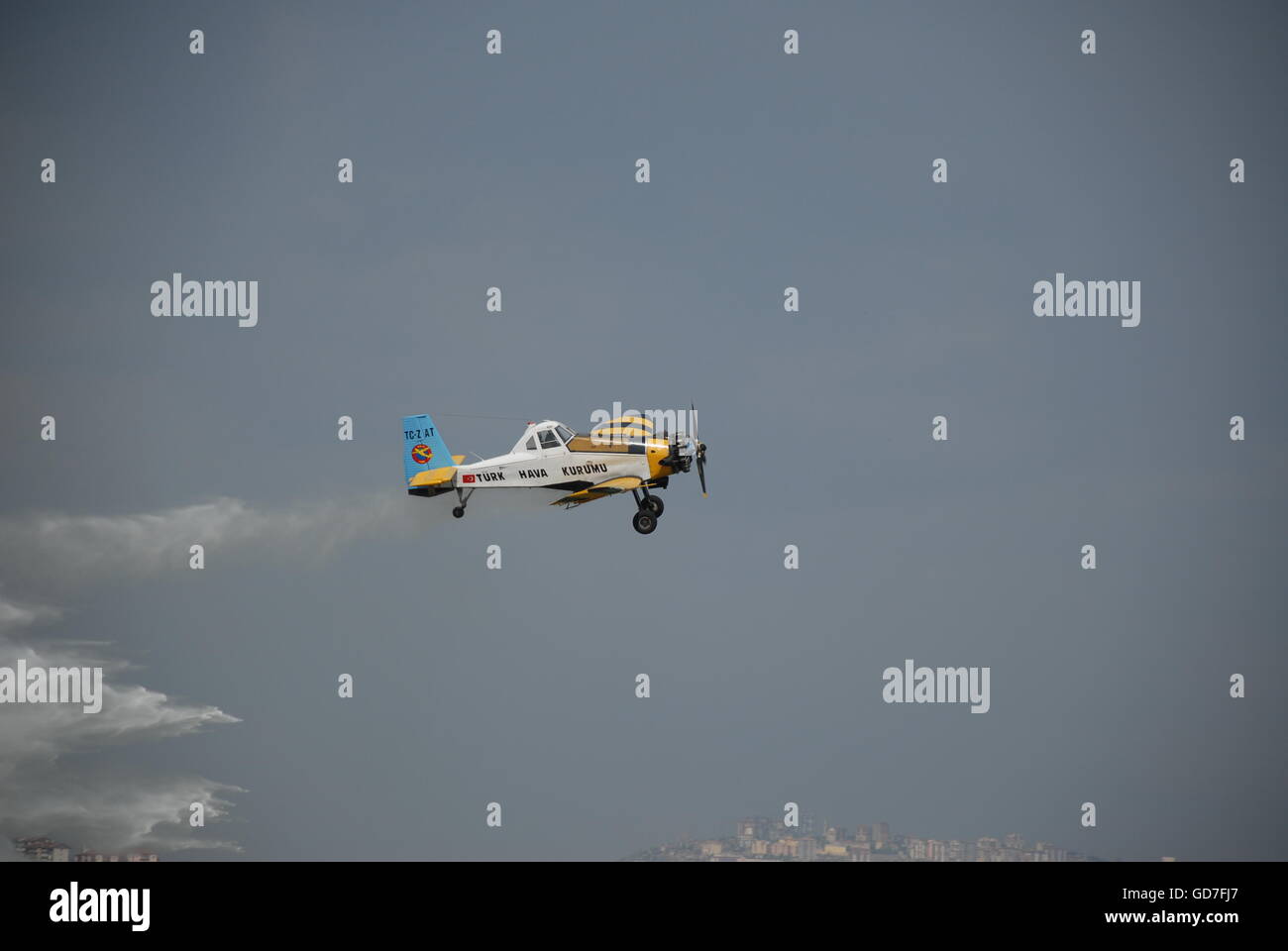 Pezetel PZL-M18 Dromader Firefighter Aircraft during the water dump ...