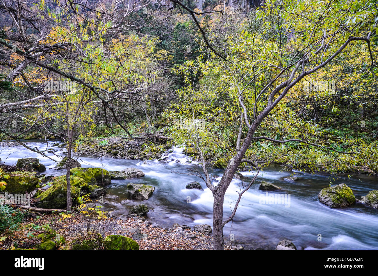 Water Flowing Down the Ishikari River in Hokkaido Stock Photo - Alamy