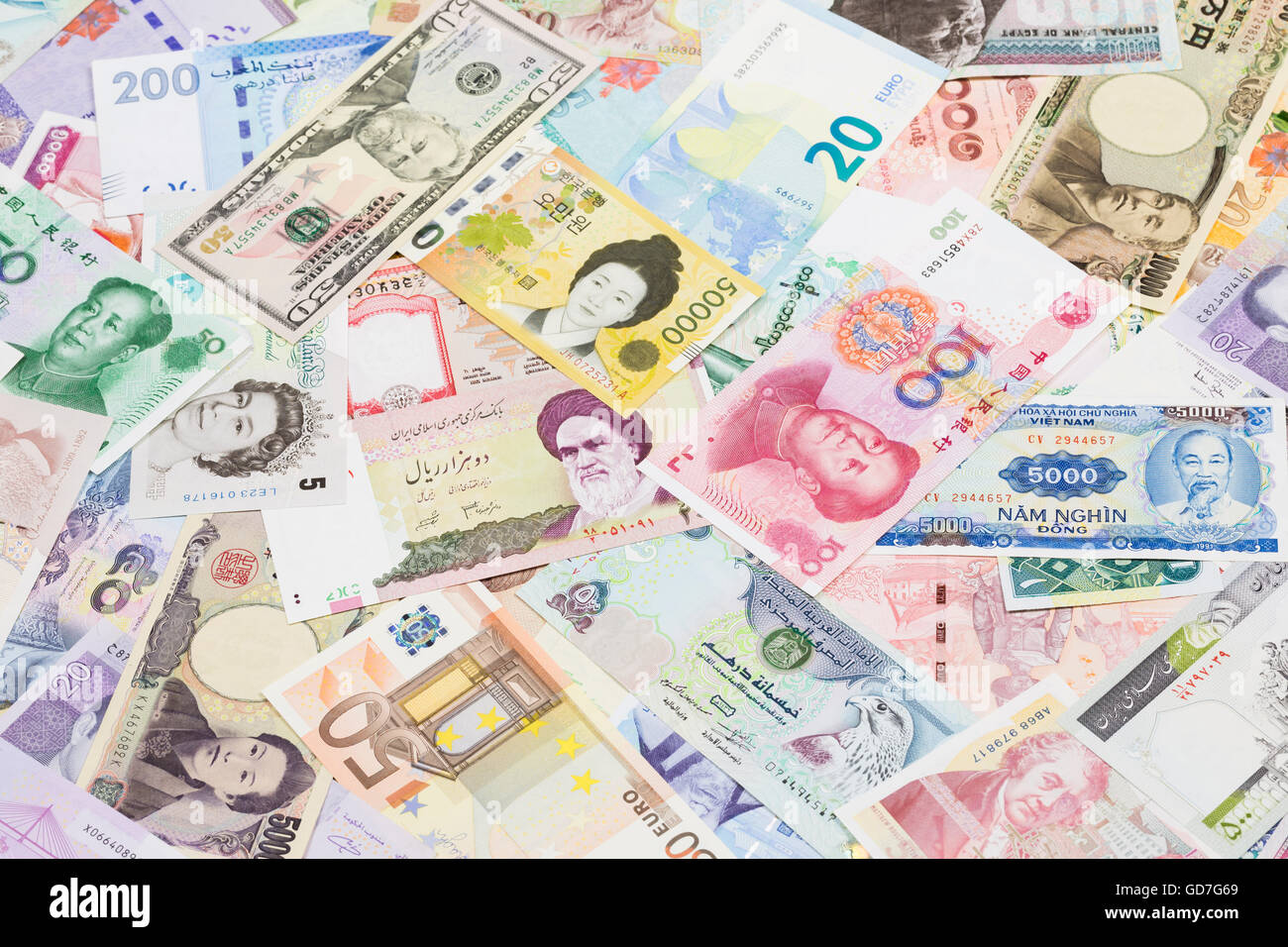 International currency banknotes Stock Photo - Alamy