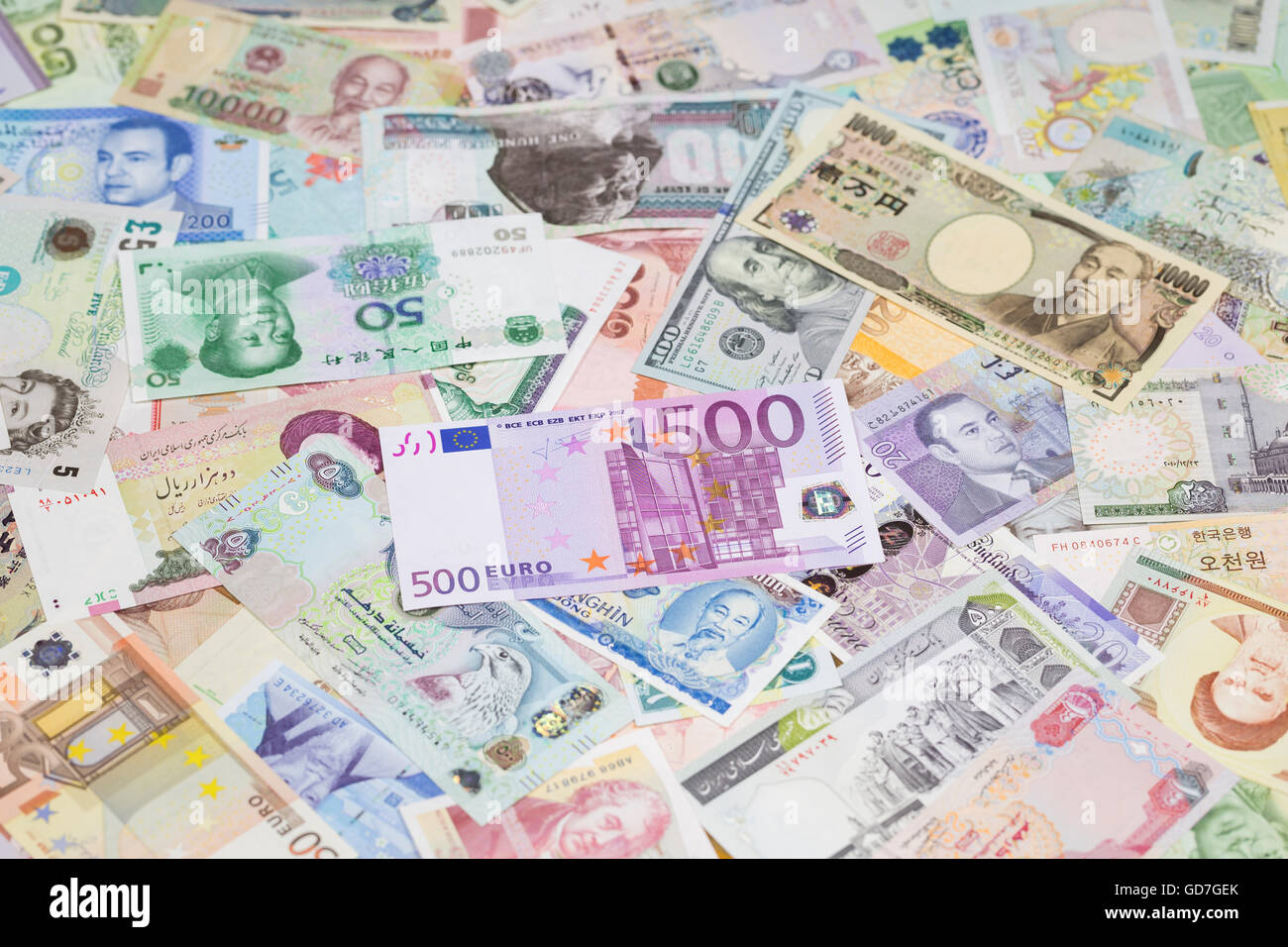 International currency banknotes Stock Photo - Alamy