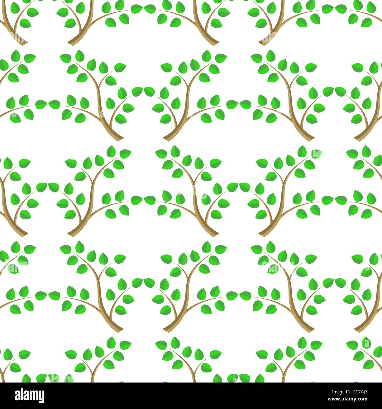 Green Cartoon Tree Leaves Seamless Background Stock Vector Image & Art ...