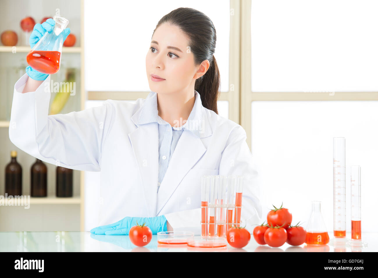 human try to make better genetic modification food in laboratory Stock ...