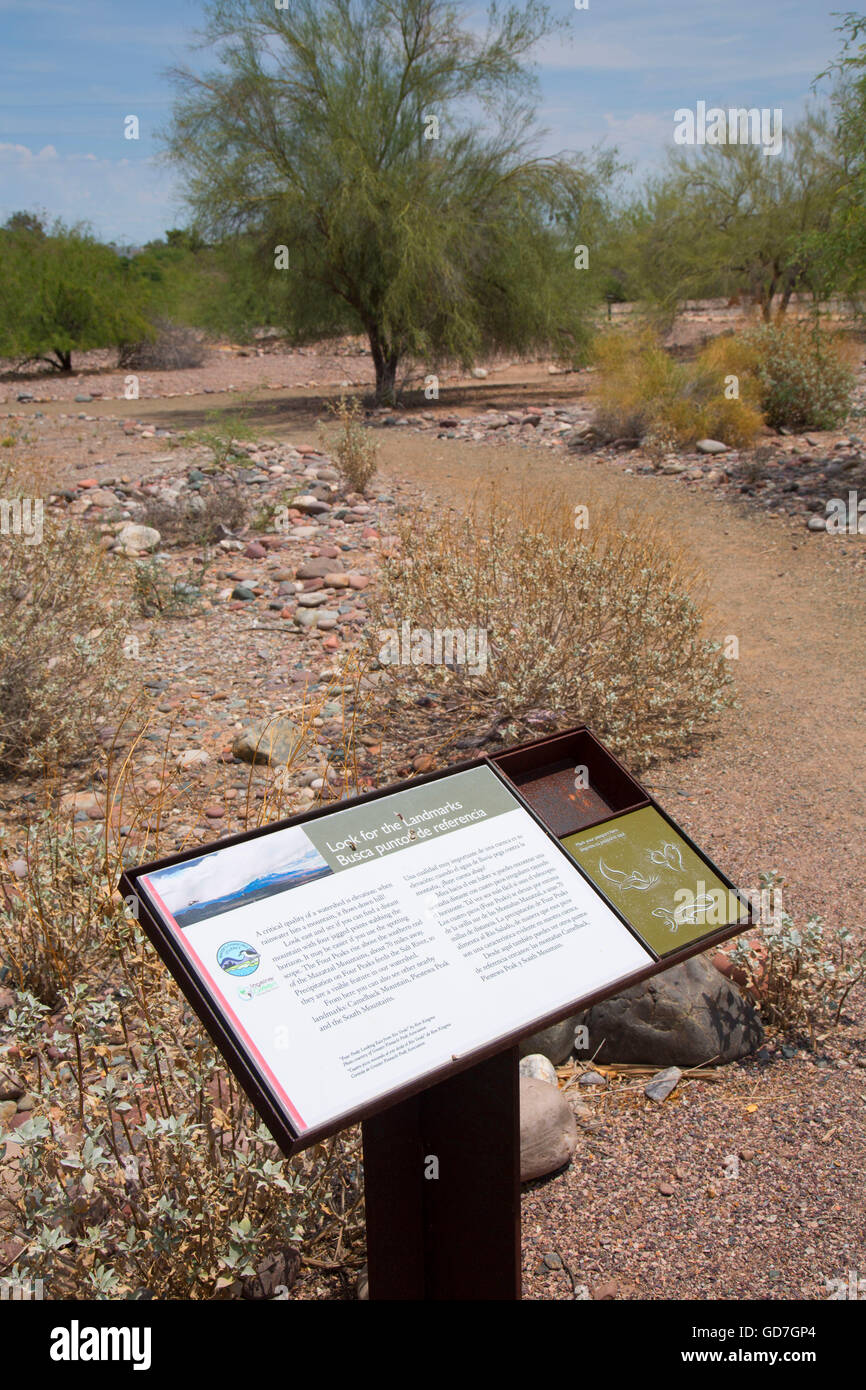 Nature trail interpretive board, Rio Salado Habitat Restoration Area ...