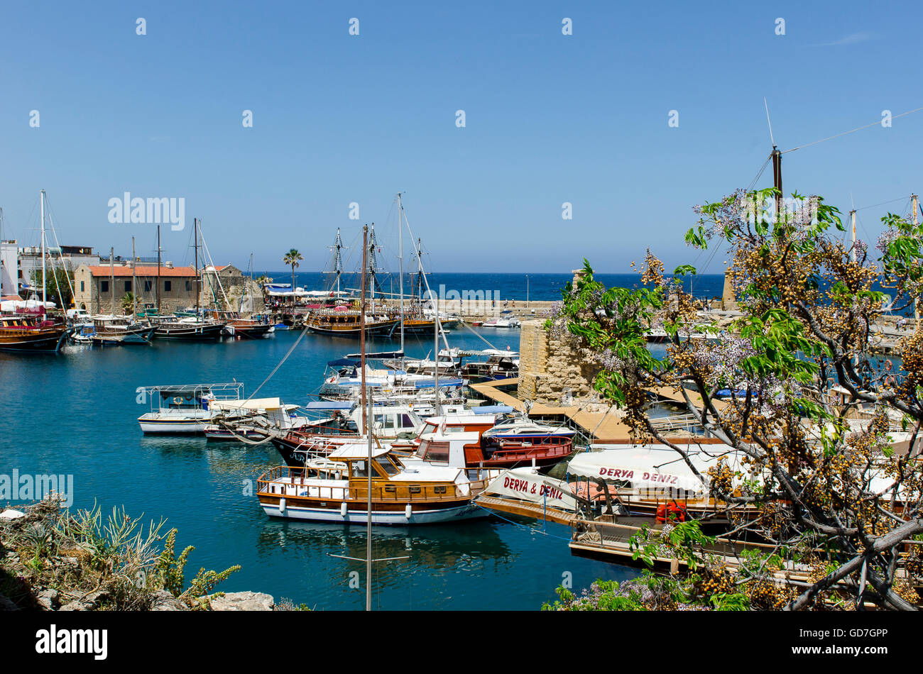 Kyrenia harbour boats hi-res stock photography and images - Alamy