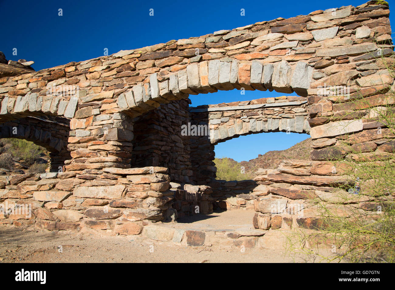 Rockwork along Dirt Road Trail, South Mountain Park, Phoenix, Arizona ...