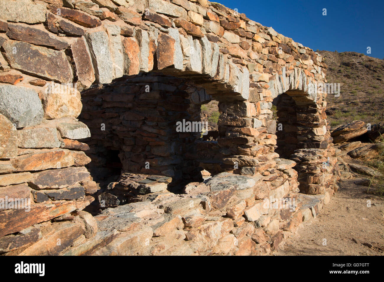 Rockwork along Dirt Road Trail, South Mountain Park, Phoenix, Arizona ...
