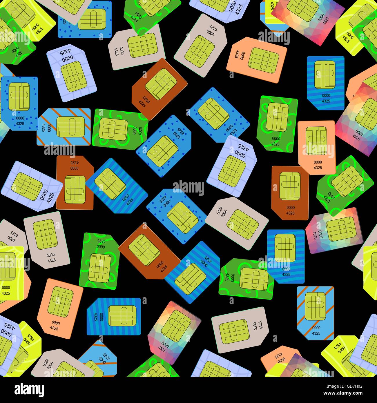 SIM Cards Seamless Pattern Stock Vector Image & Art - Alamy