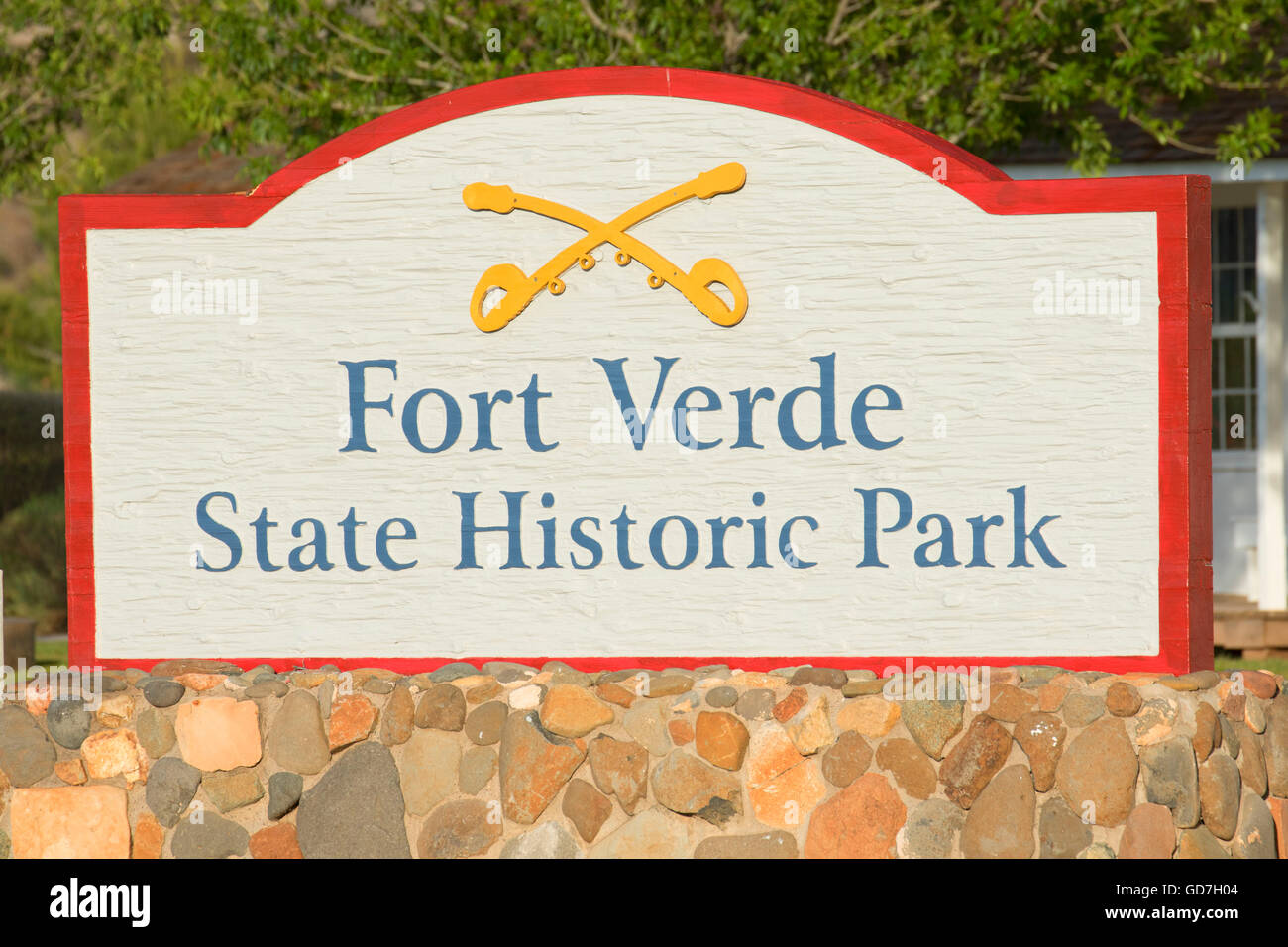 Entrance sign, Fort Verde State Historic Park, Camp Verde, Arizona ...