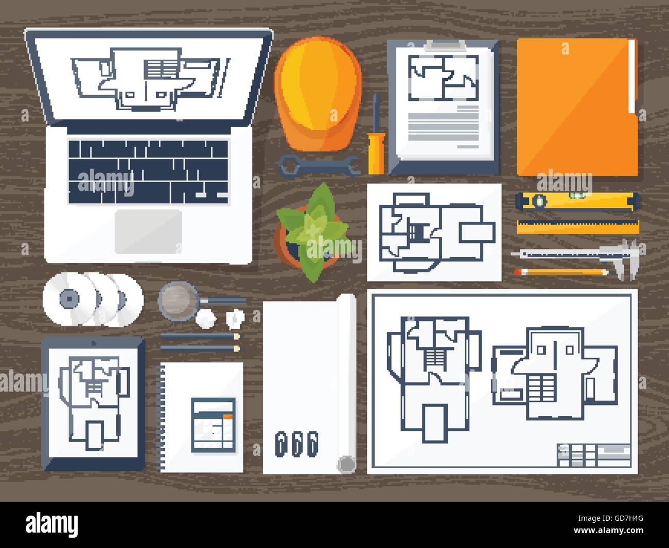 Vector illustration. Engineering and architecture. Drawing ...