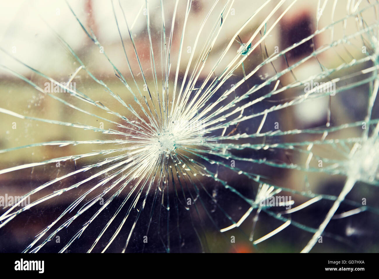 broken glass with cracks Stock Photo - Alamy