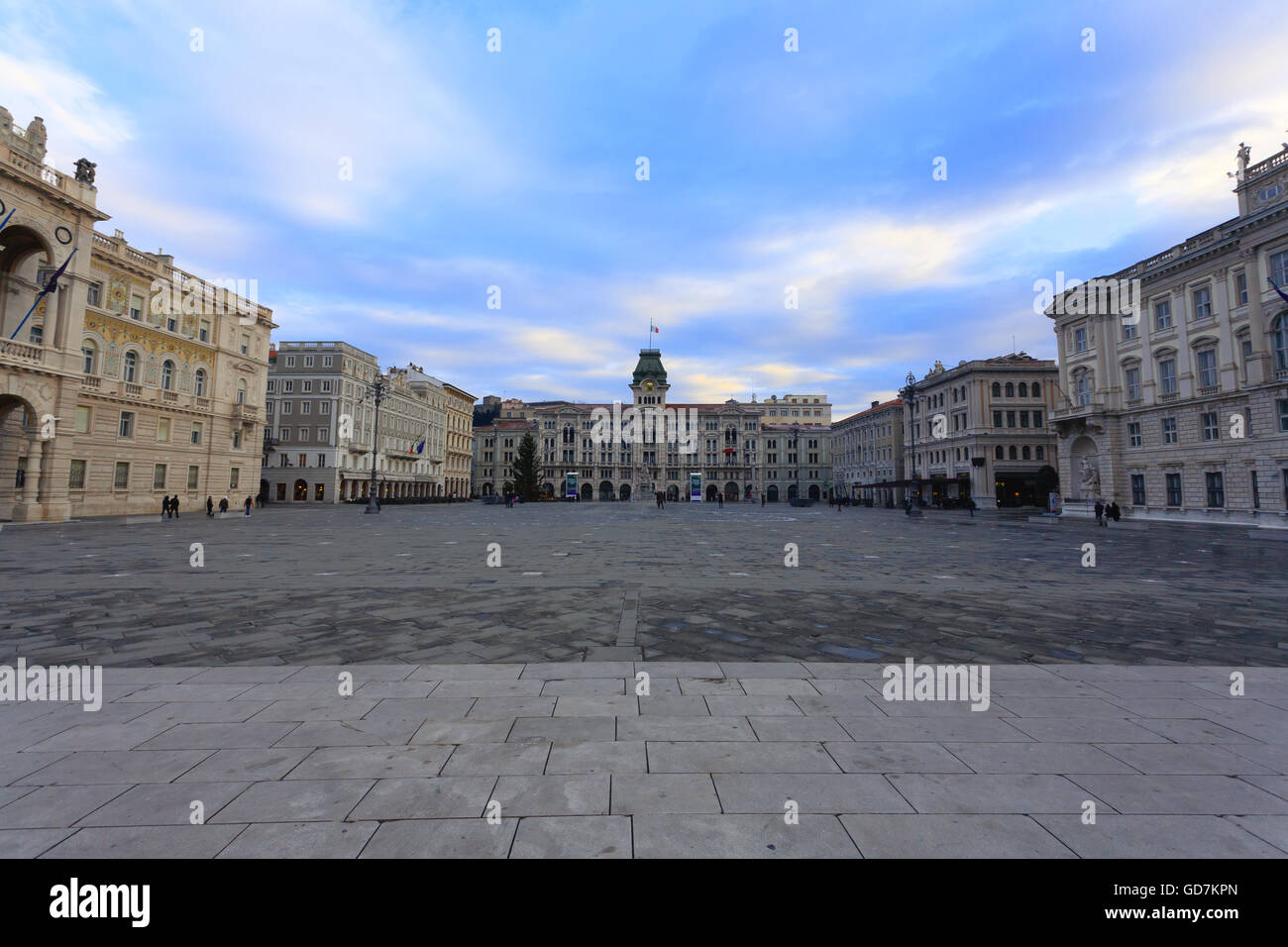 View of Trieste main square. "Unita d'Italia" square. Renaissance ...