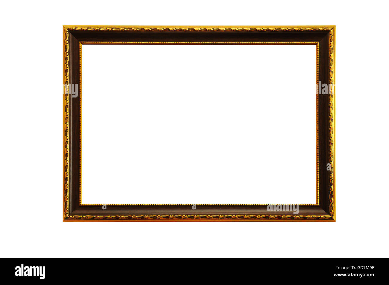 golden frame on a white background Stock Photo - Alamy