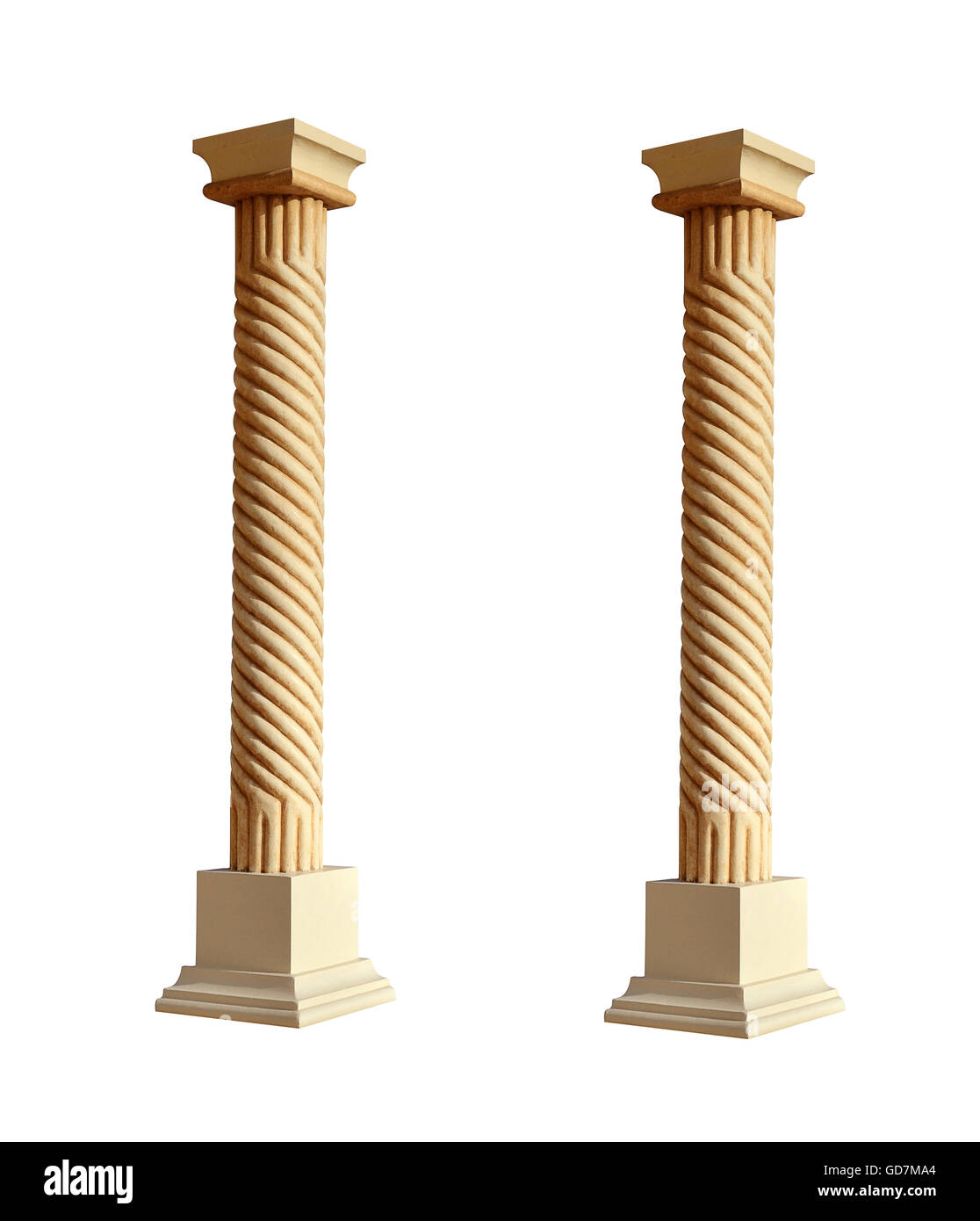 Photo of white column isolated on white background Stock Photo - Alamy